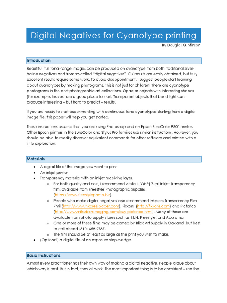Digital Negatives For Cyanotype Printing | PDF | Adobe Photoshop ...