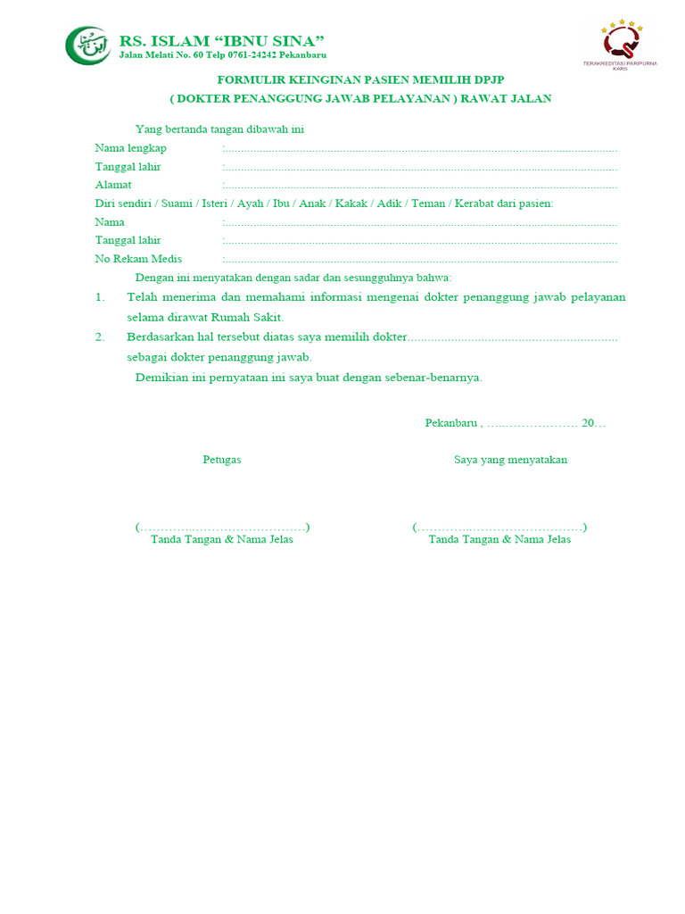 Form DPJP Ranap | PDF