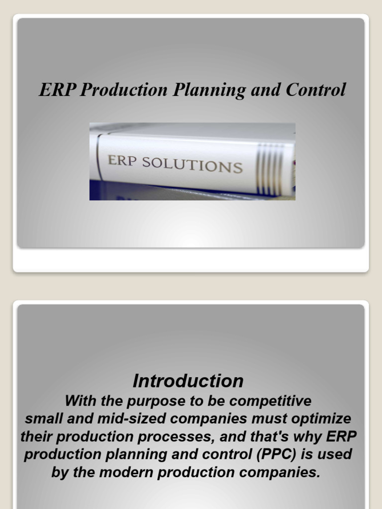 ERP Production Planning & Control | PDF | Business | Business Economics