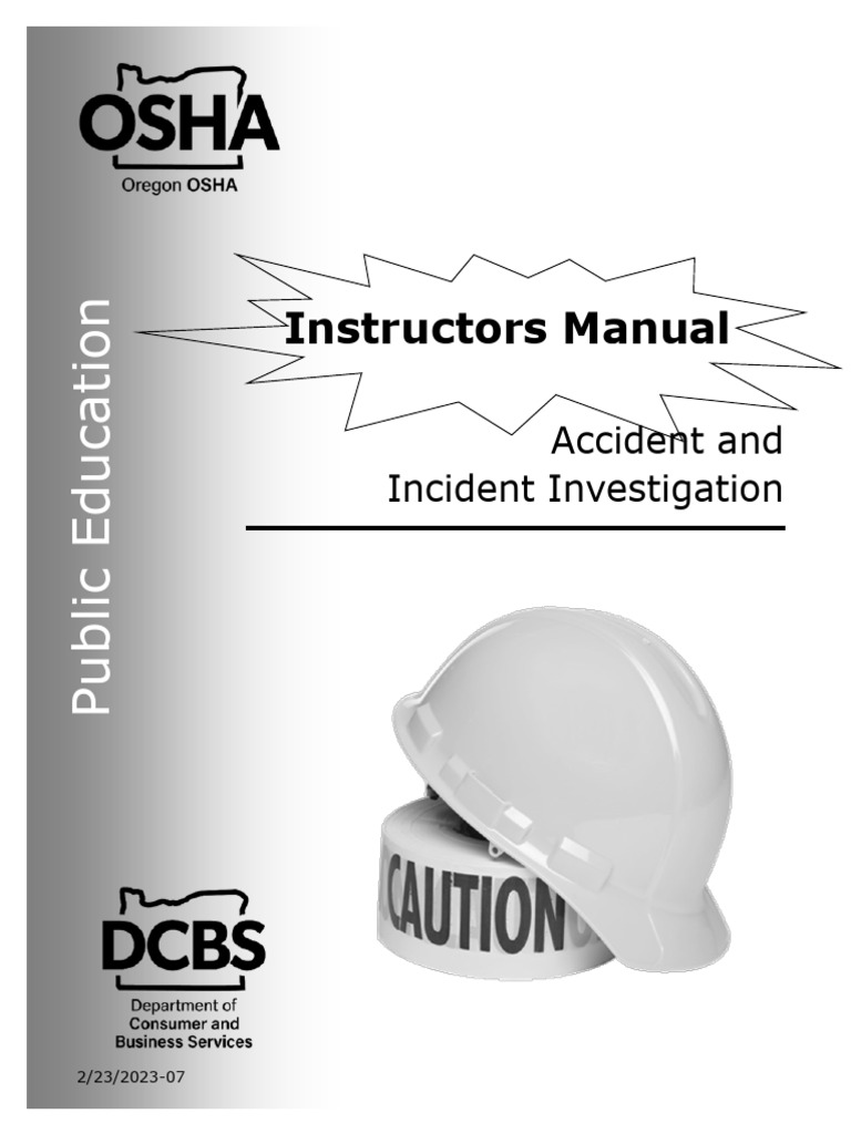 Accident and Incident Investigation Instructor Manual | PDF