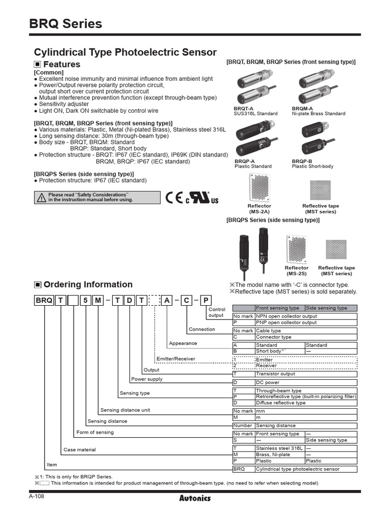 BRQ Series Photoelectric Sensors Overview | PDF | Bipolar Junction ...