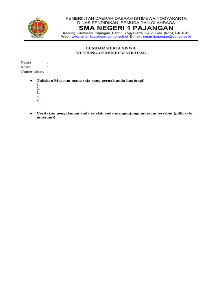 Lks Kunjungan Museum Virtual | PDF