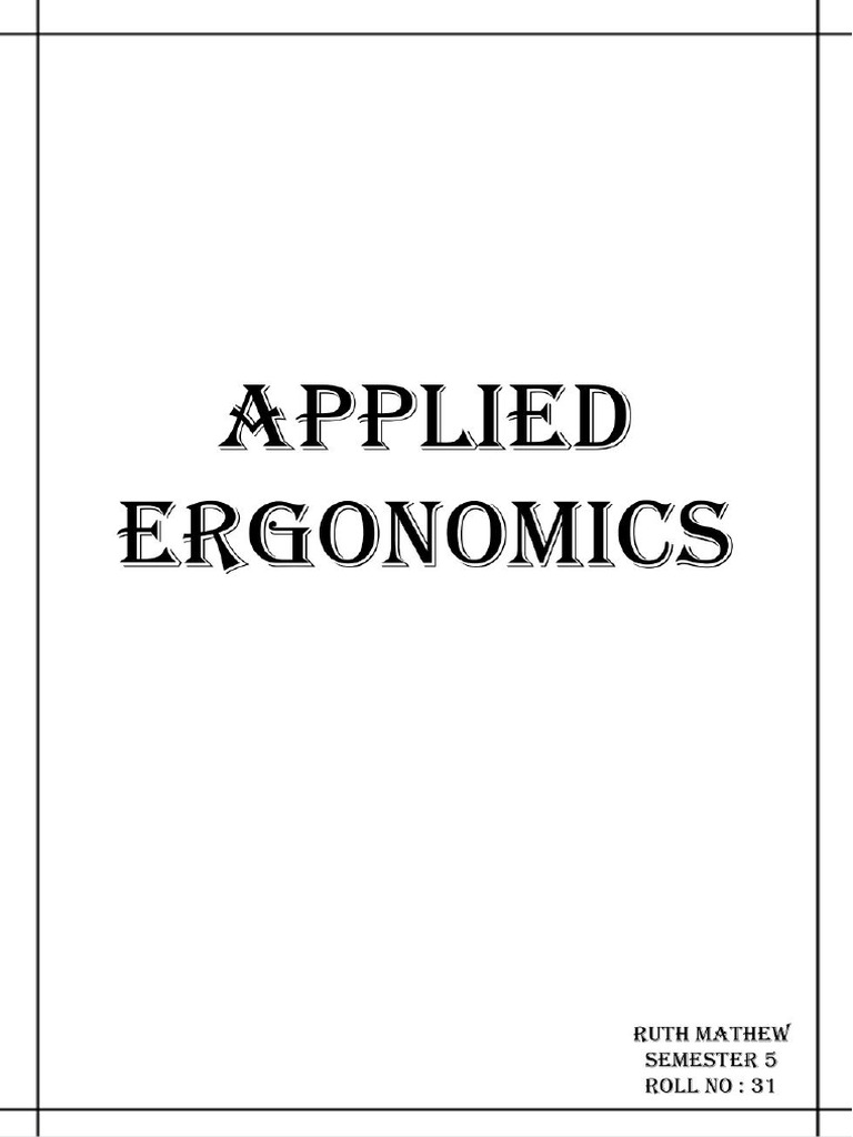 Applied Ergonomics 1 | PDF