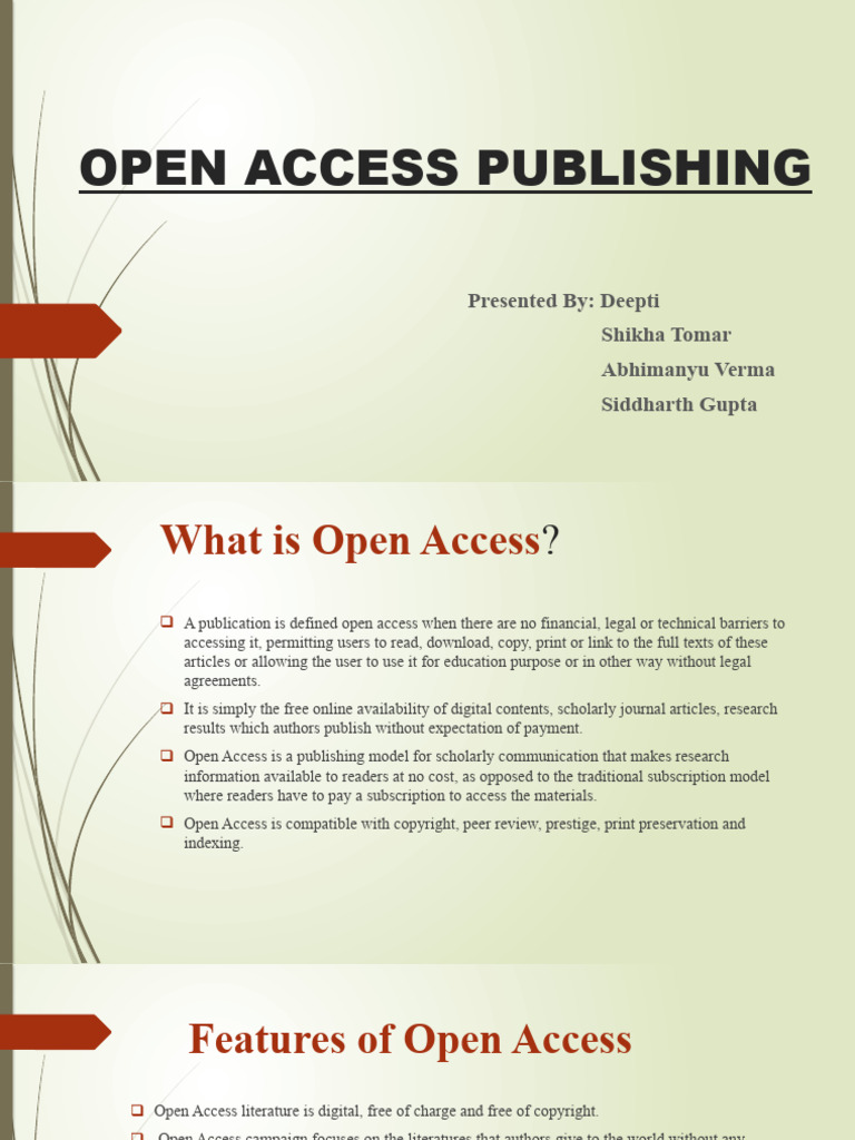 Final Open Access Publishing | PDF | Open Access | Academic Journal