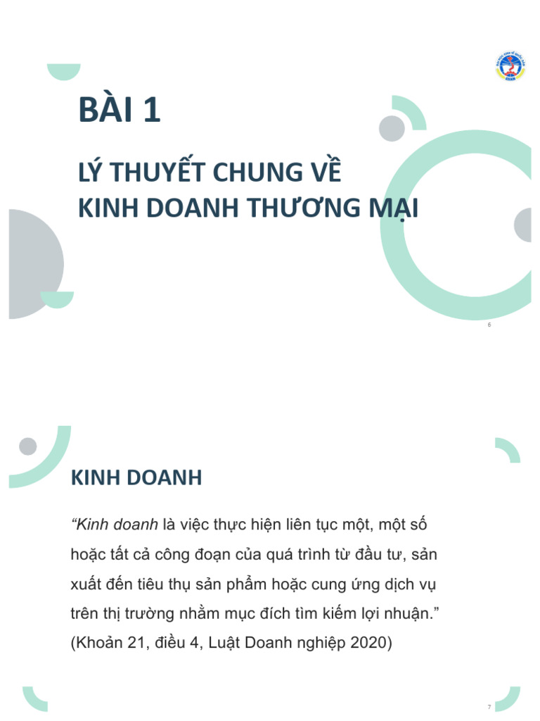 B1. Ly Thuyet Chung Ve KDTM | PDF