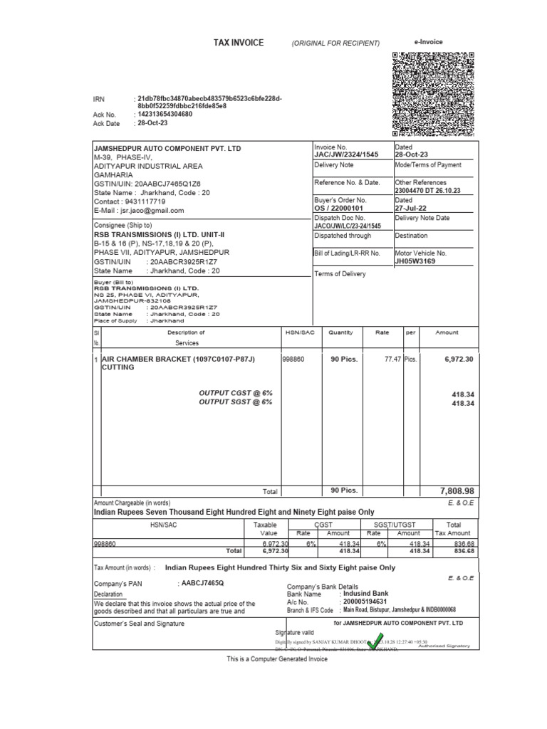 Jac JW 23241545 | PDF | Invoice | Signature