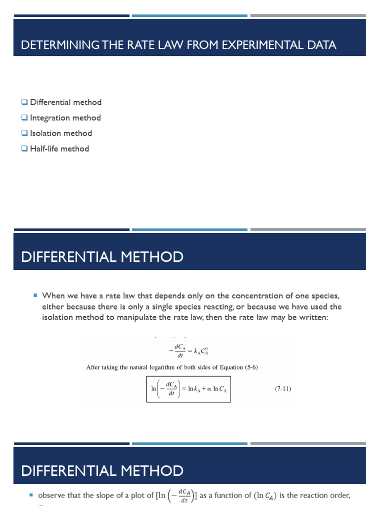 Determining The Rate Law From Experimental Data | PDF | Reaction Rate ...