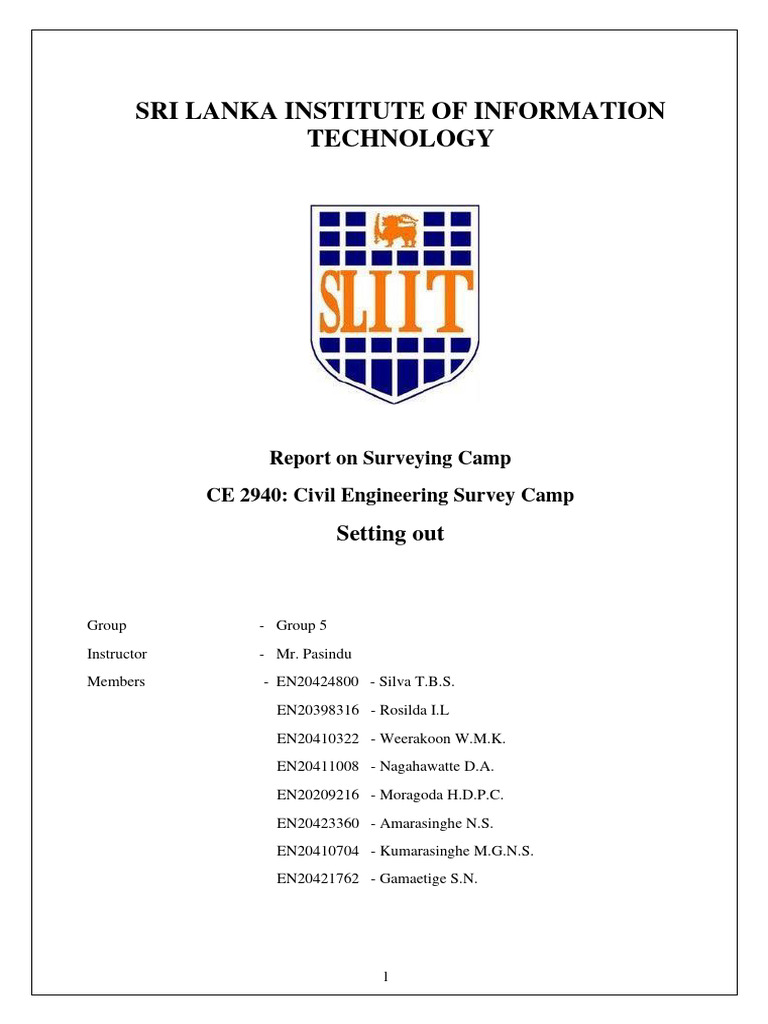 G5 - Setting Out Report Final | PDF | Surveying