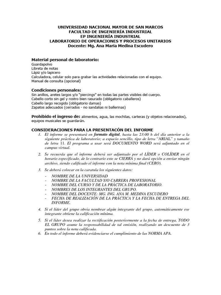 Guia para Informe de Labo OPU 2023 | PDF