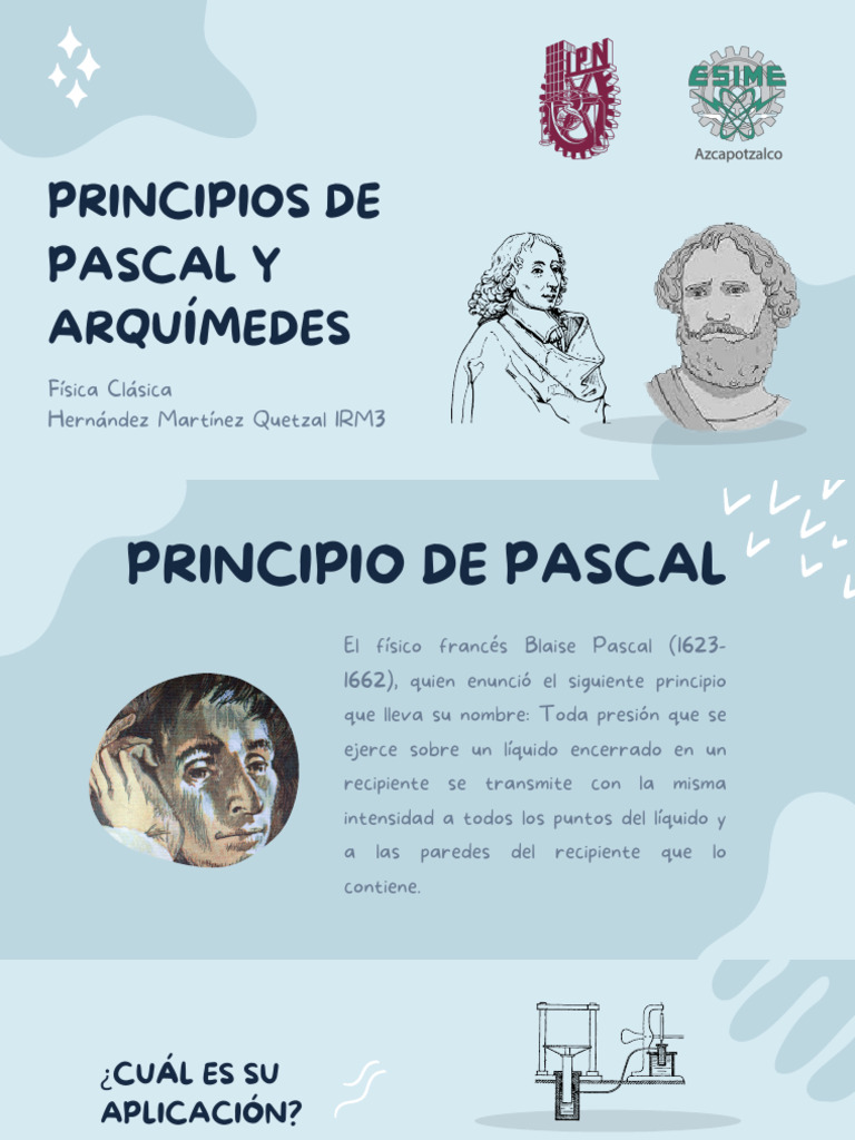 Principios de Pascal y Arquímedes | PDF
