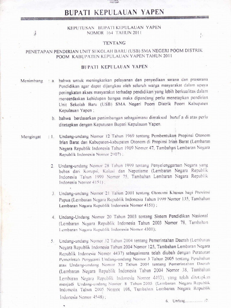 SK Pendirian - Operasional Sman Poom | PDF | Sains & Matematika