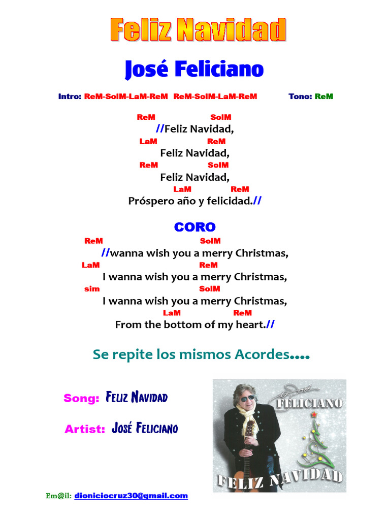 Letra de "Feliz Navidad" de José Feliciano | PDF | Religión y ...