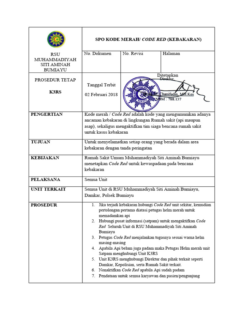 Sop Code Red | PDF