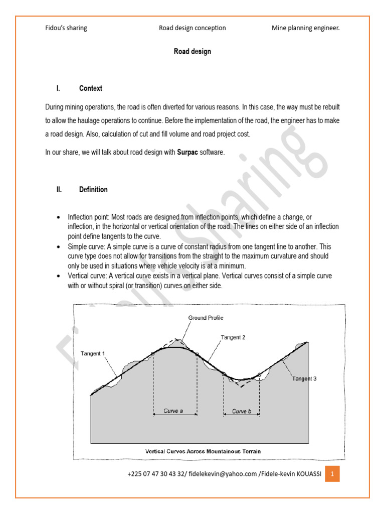 Road Design Concept | PDF | Geometry | Differential Geometry