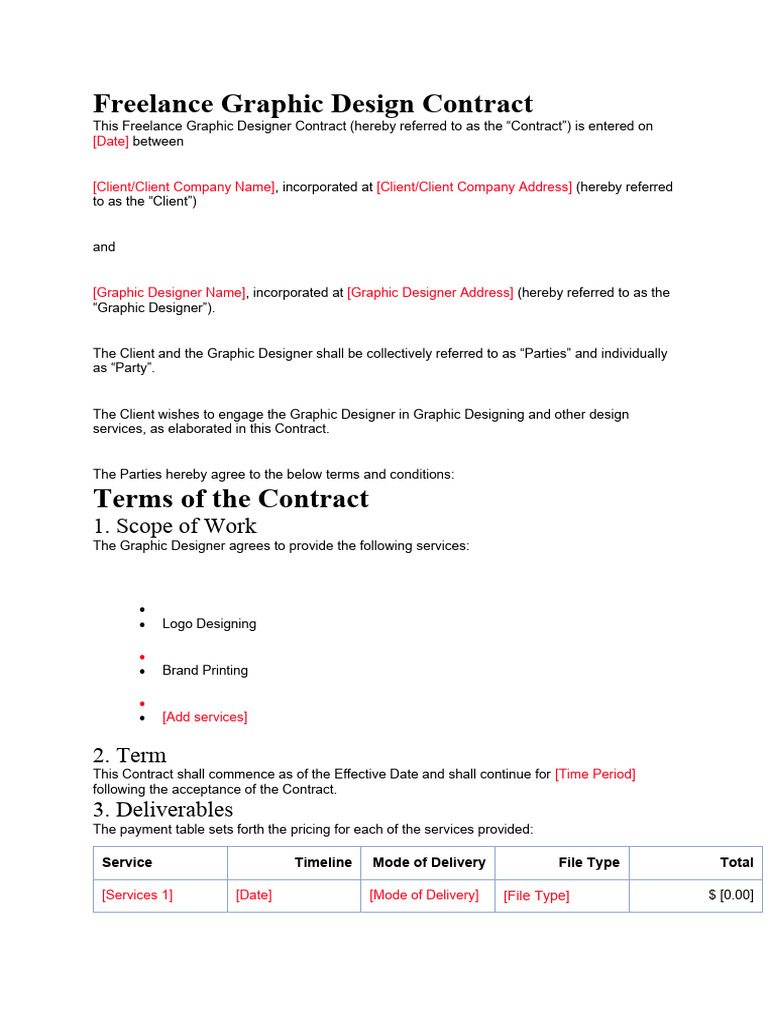 Freelance Graphic Design Contract | PDF | Law
