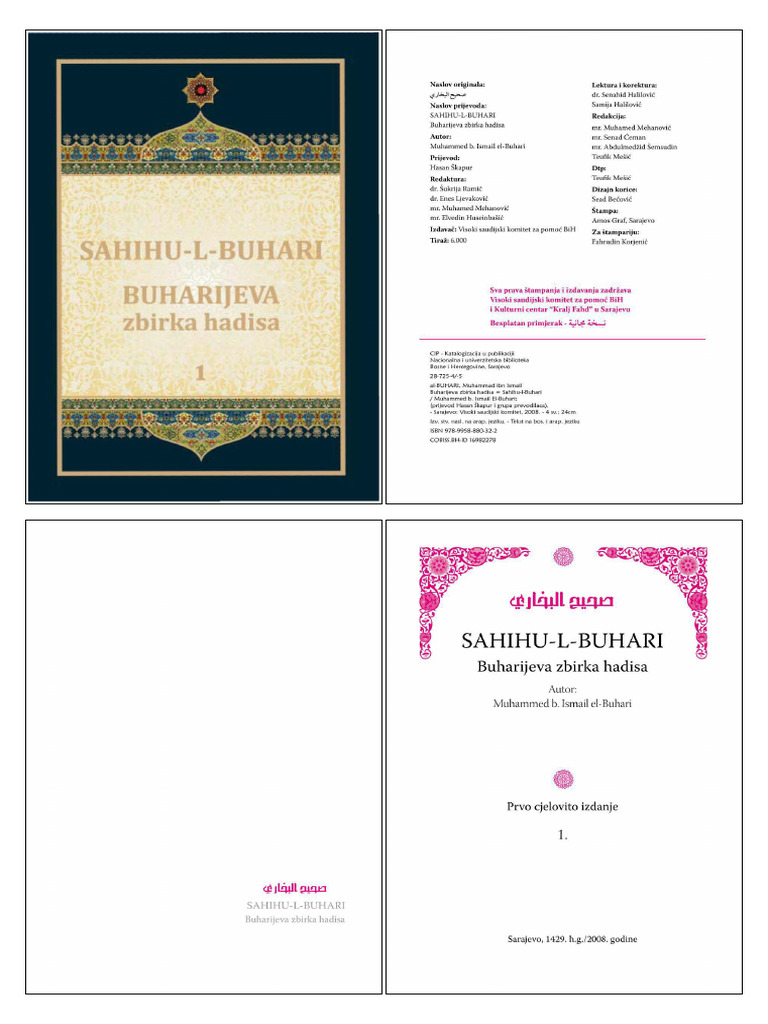 Buharijeva Zbirka Hadisa 1-1 | PDF