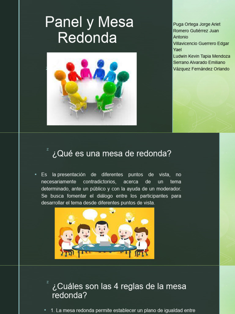 Panel y Mesa Redonda | PDF | Crecimiento personal y profesional | Artes ...