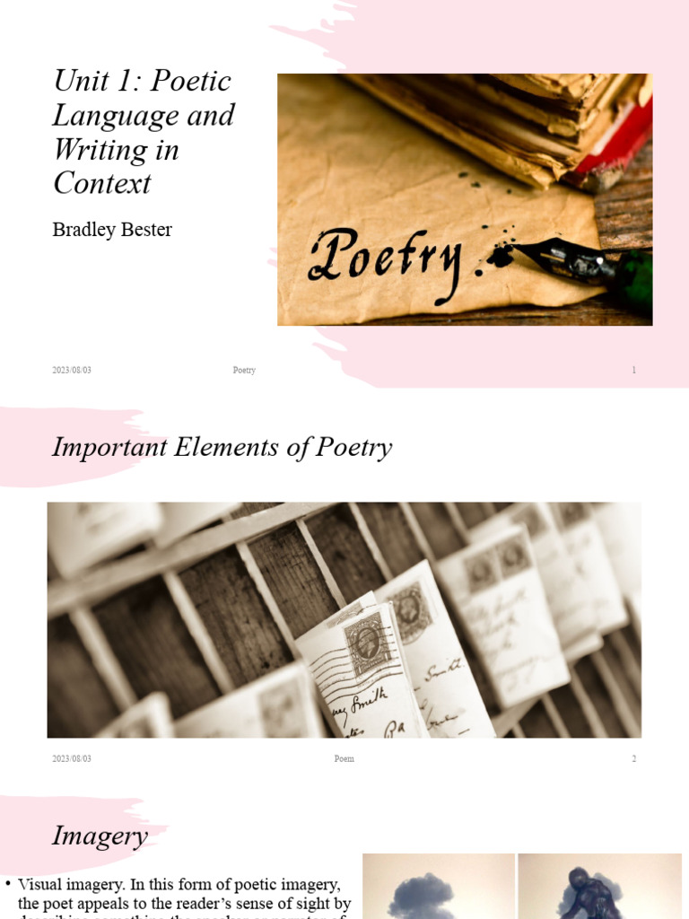 Unit 1 Poetic Language and Writing in Context | PDF