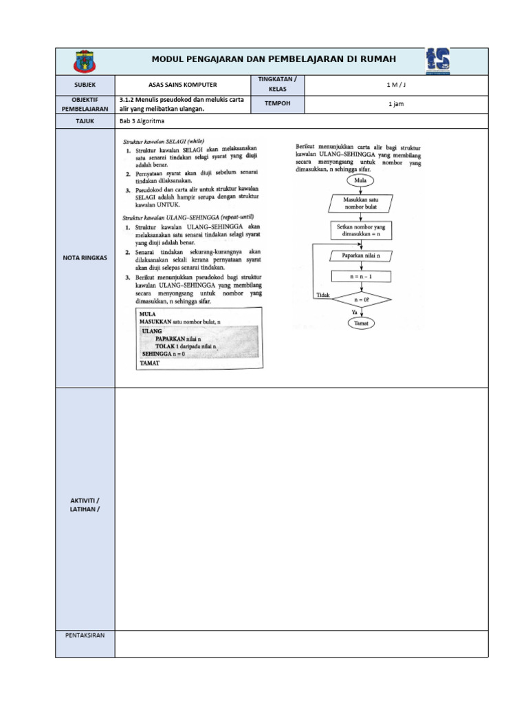 Template Modul PDPR Ask T1 | PDF