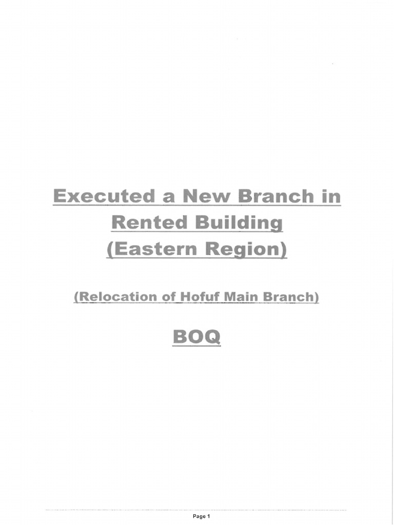 BOQ | PDF