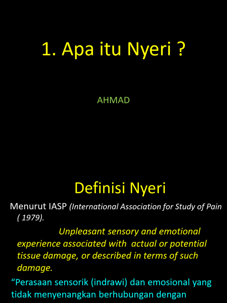 Apa Itu Nyeri, Perjalanan Nyeri | PDF