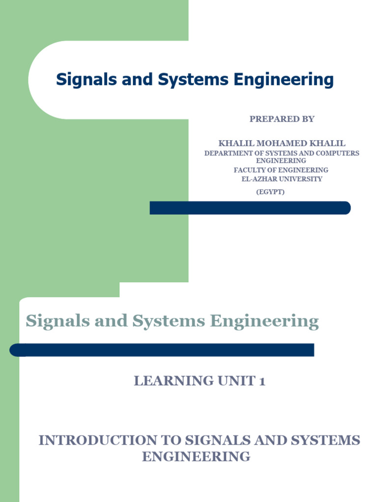 Signals and Systems Engineering Lecture 2 | PDF | Discrete Time And Continuous Time | Engineering