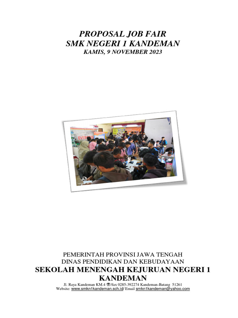 Proposal Job Fair SMK N 1 Kandeman | PDF