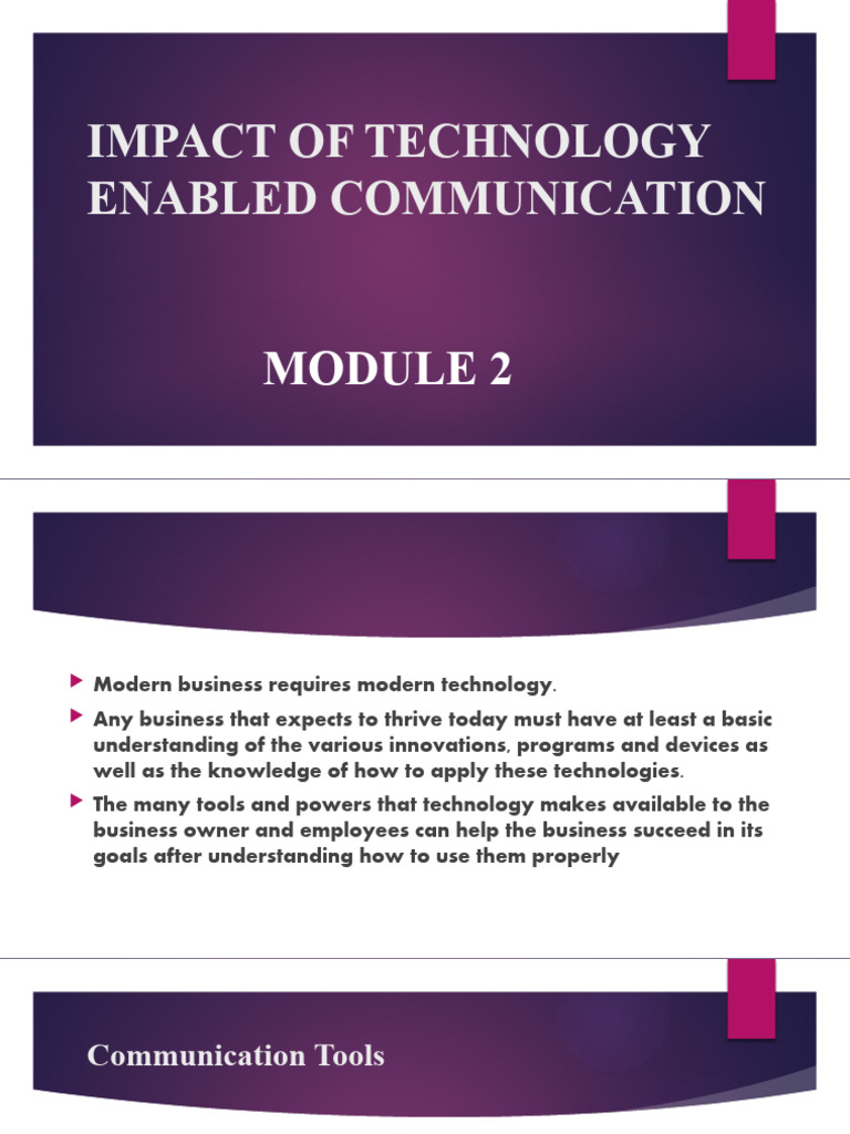 Impact of Technology Enabled Communication | PDF | Fax | Blog