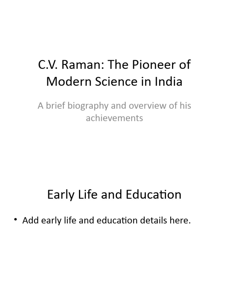 CV Raman Presentation Template | PDF