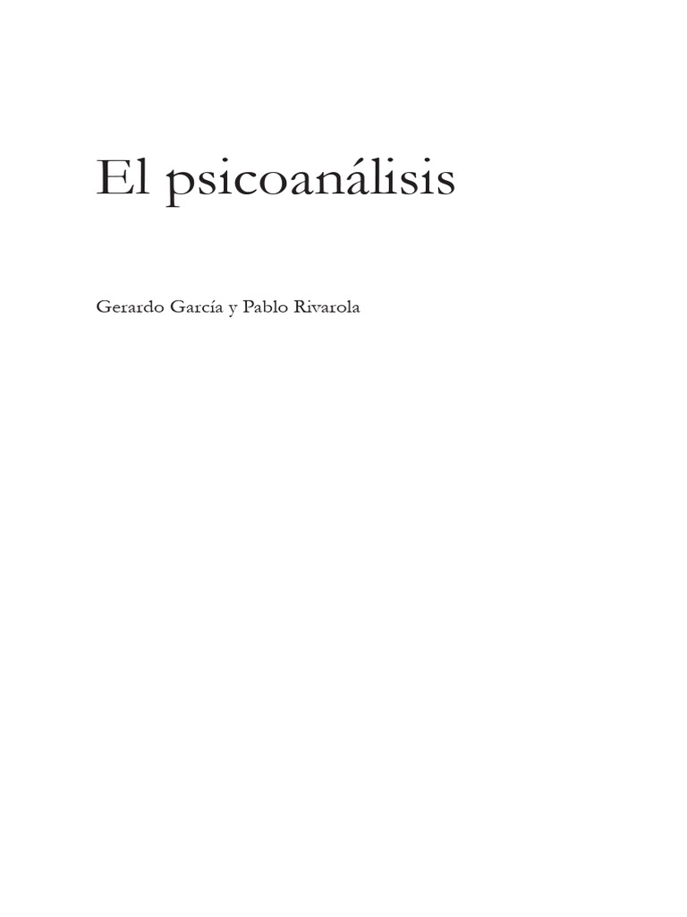 El Psicoanálisis by Gerardo García | PDF