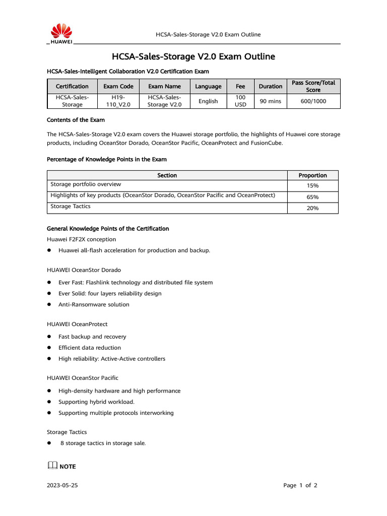 HCSA-Sales-Storage V2.0 Mock Exam | PDF | Information Technology ...