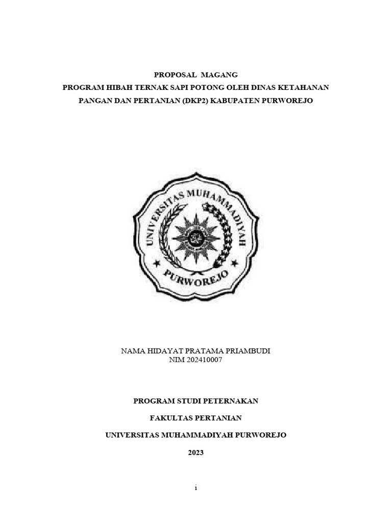 Proposal Magang Hidayat 2023 | PDF