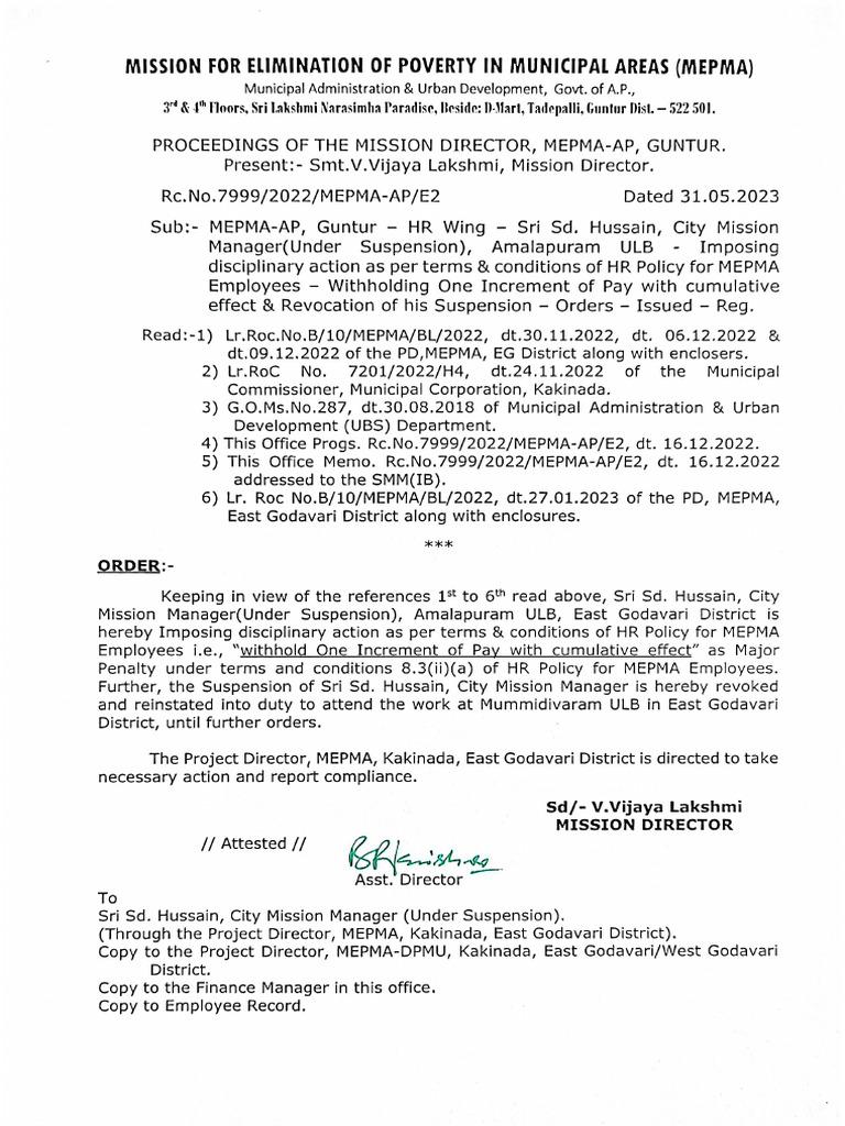 Revocation of Suspension Orders - Reg. | PDF
