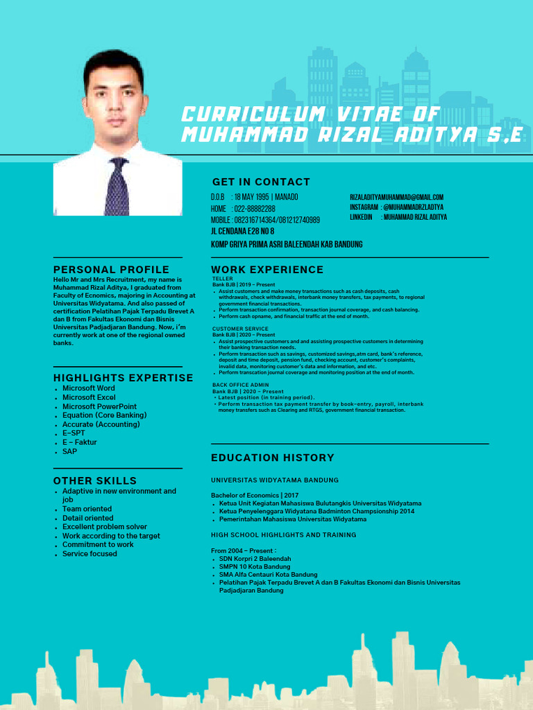 Muhammad Rizal Aditya Resume - Compressed | PDF | Transaction Account | Banks