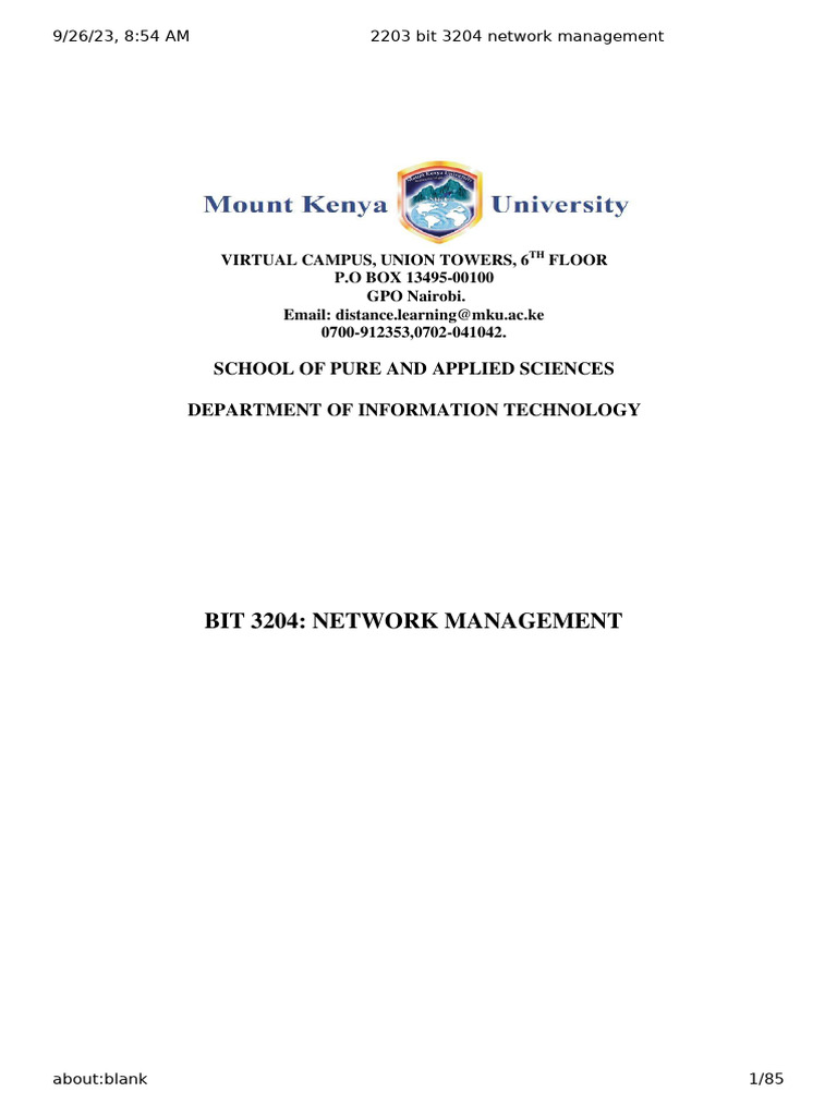 2203 Bit 3204 Network Management | PDF