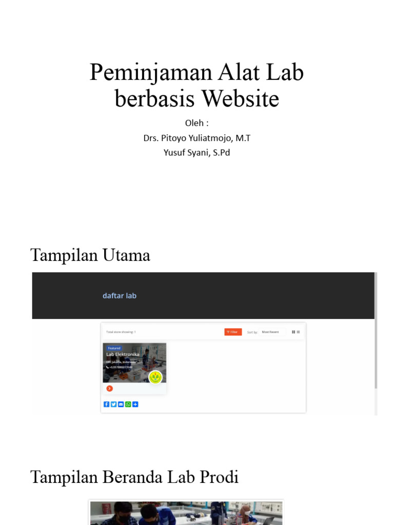 Peminjaman Alat Lab Berbasis Website | PDF