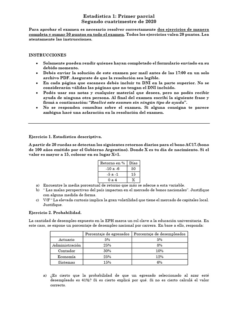 2020 2C 1P Estadística | PDF