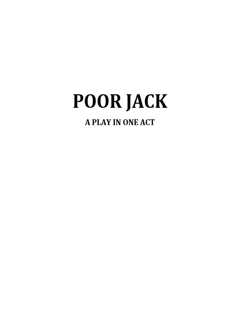 Poor Jack A Play in One Act | PDF | Copyright | Books