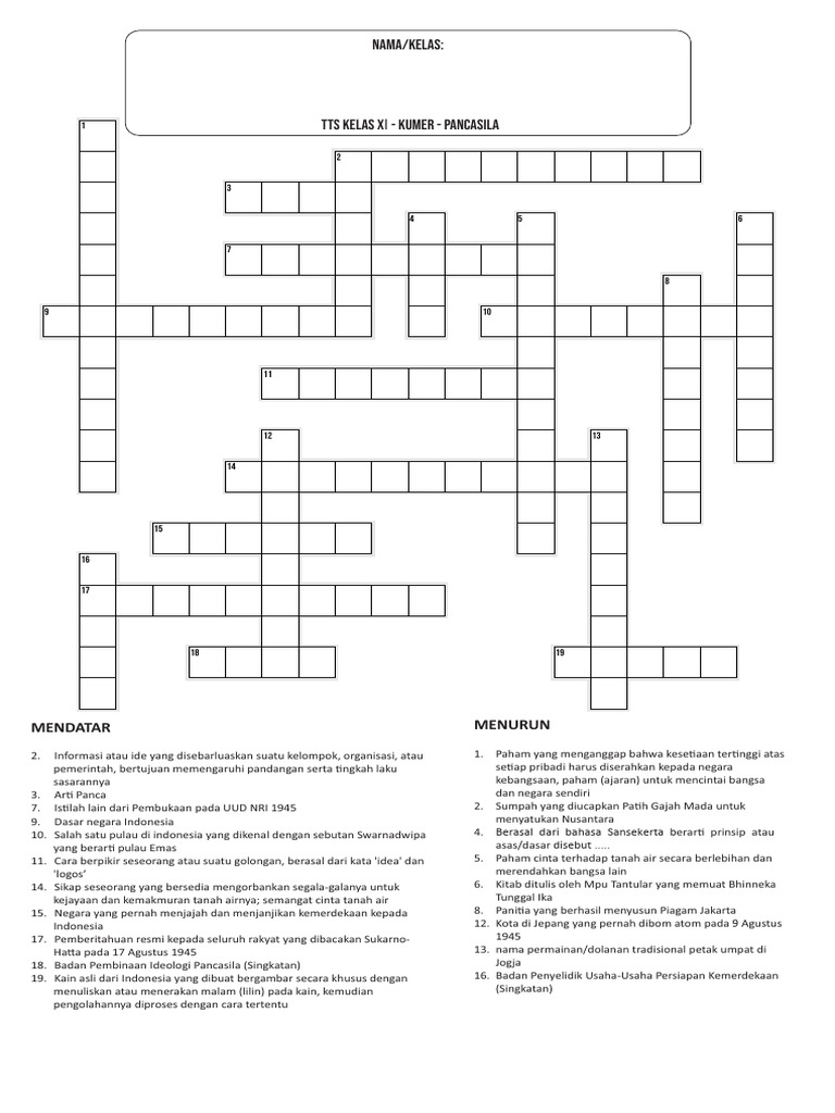 Tts Xi Kumer Pancasila | PDF