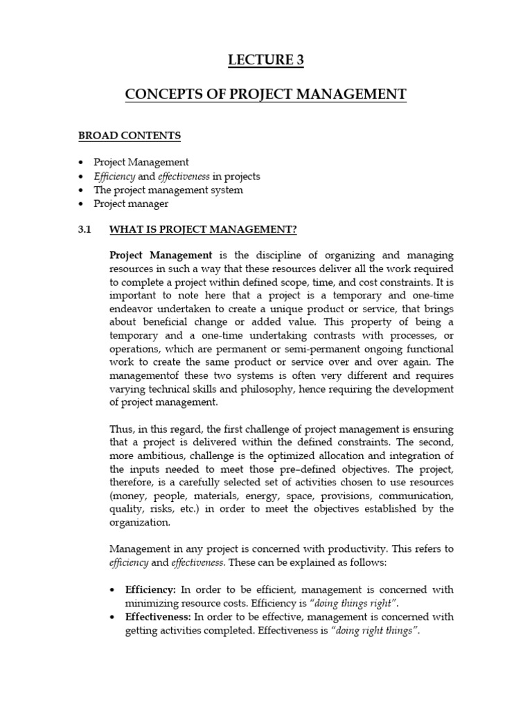 Lecture 03 | PDF | Project Management | Human Resource Management