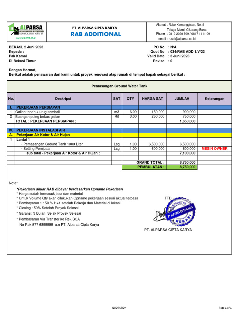 Rab Ground Tank Pak Kamal | PDF