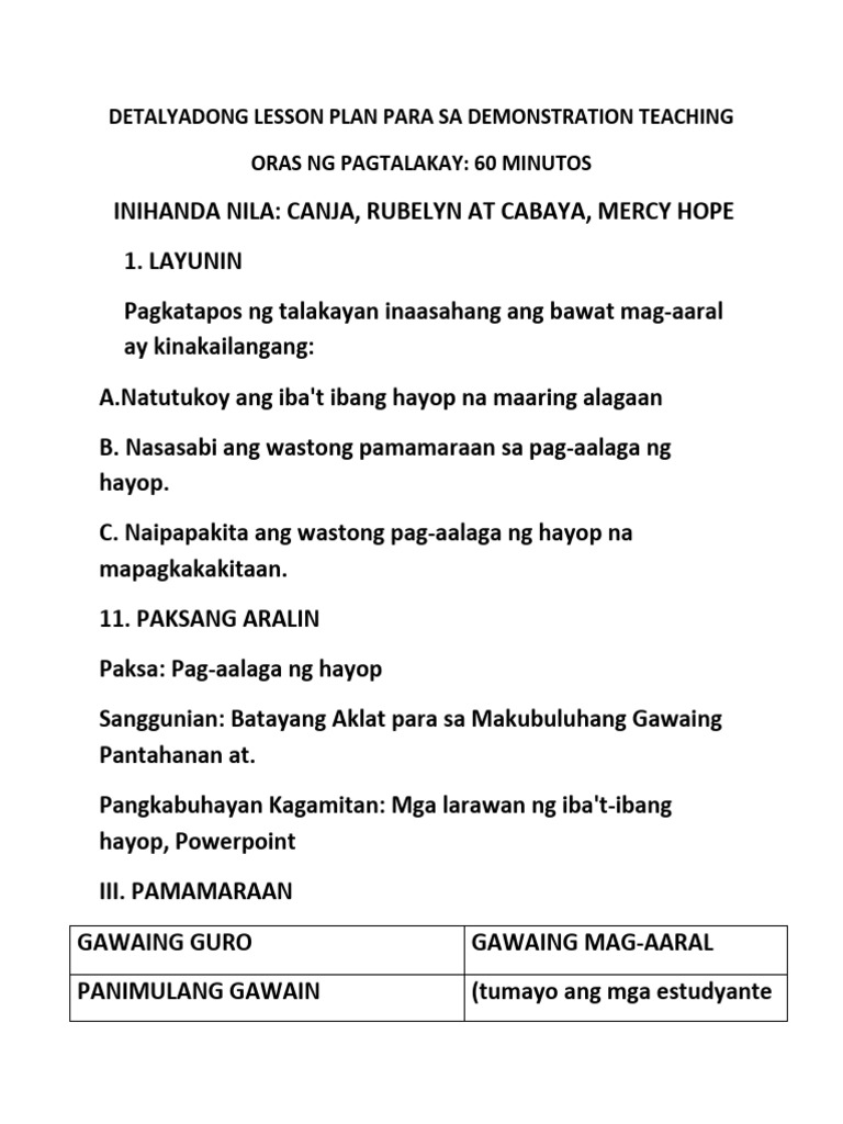 Revised Lesson Plan | PDF