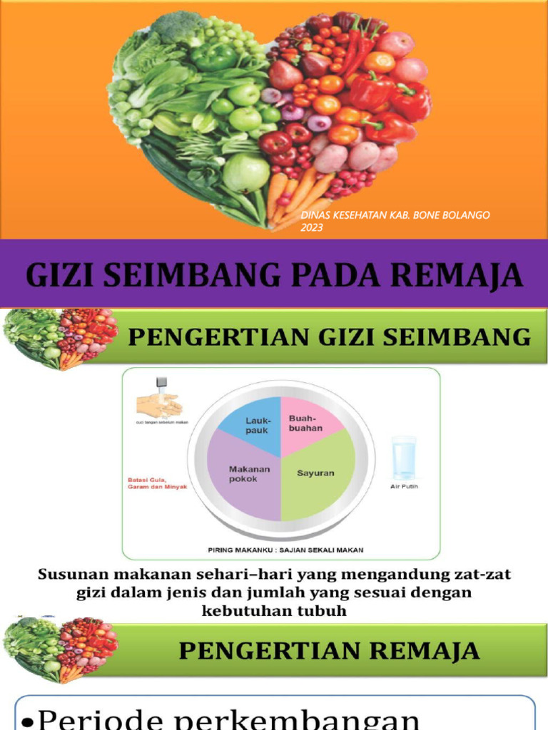 Gizi Seimbang Pada Remaja 2022 Kirim | PDF