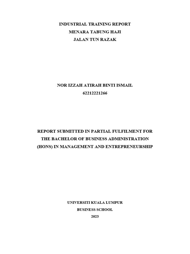 Industrial Training Report | PDF