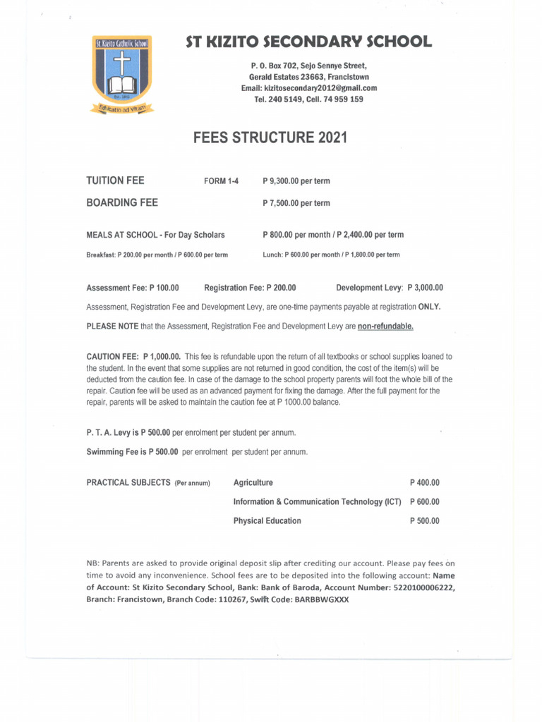 Fees Structure 2021 | PDF