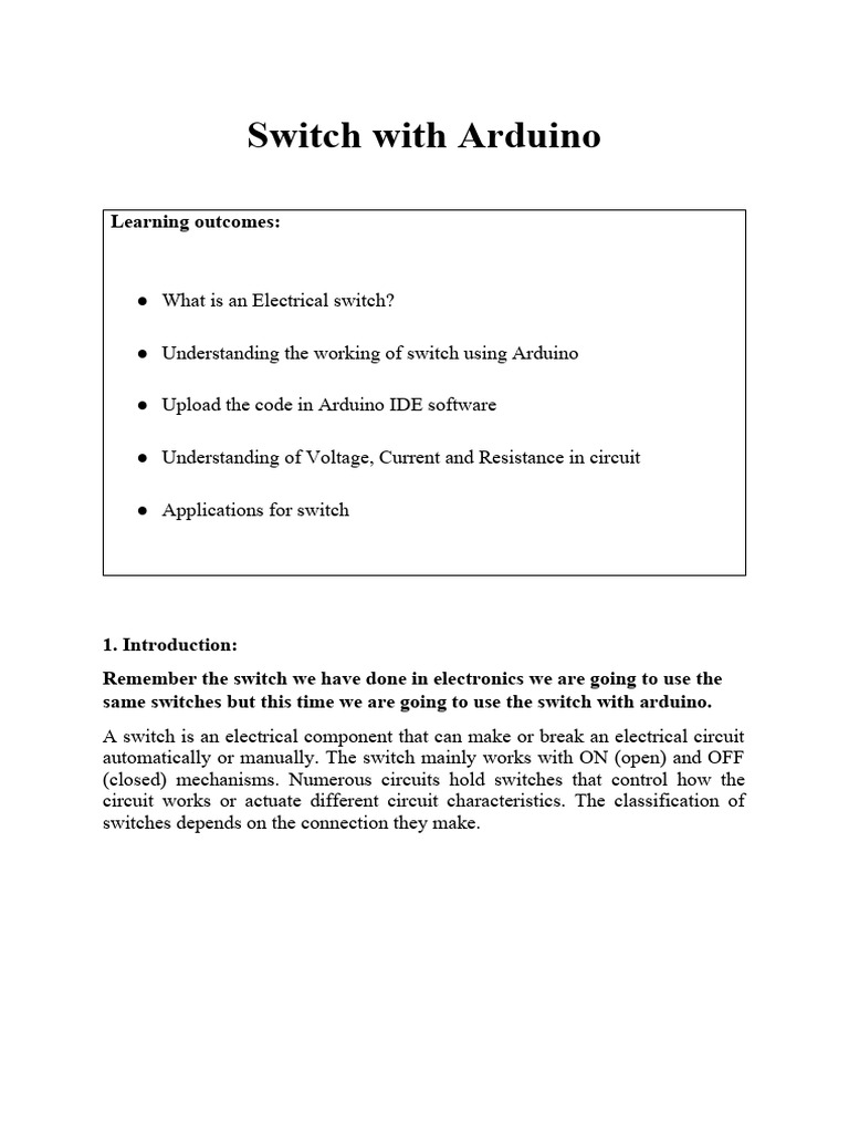 8th Arduino Switch With Arduino Pdf Switch Arduino 8168