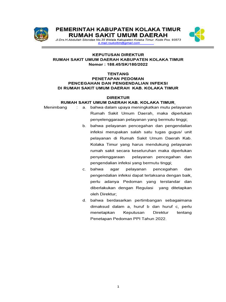Rumah Sakit Umum Daerah: Pemerintah Kabupaten Kolaka Timur | PDF