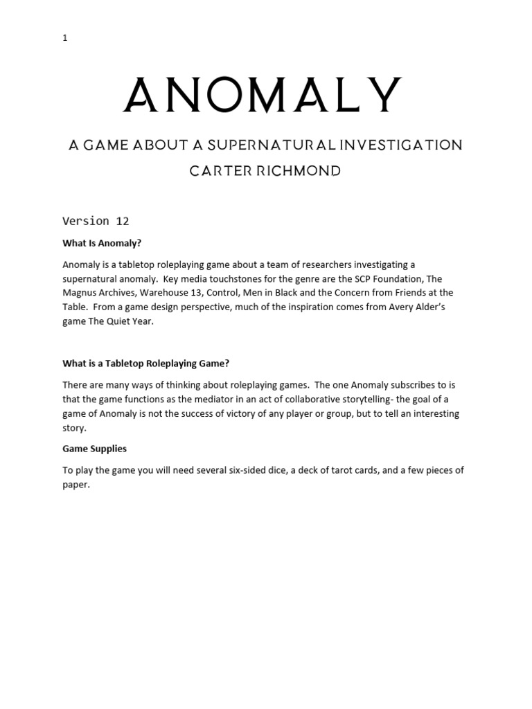Anomaly V12 | PDF