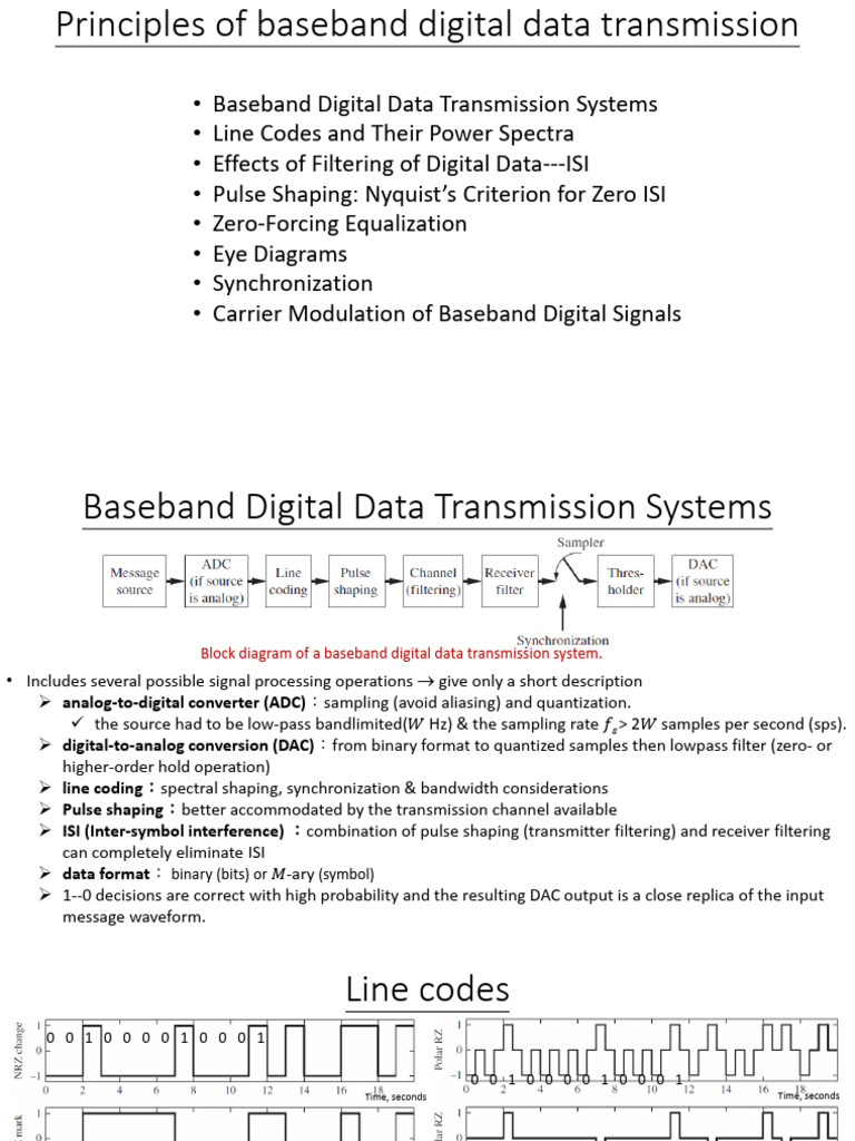 5.principles of Baseband Digital Data Transmission | PDF