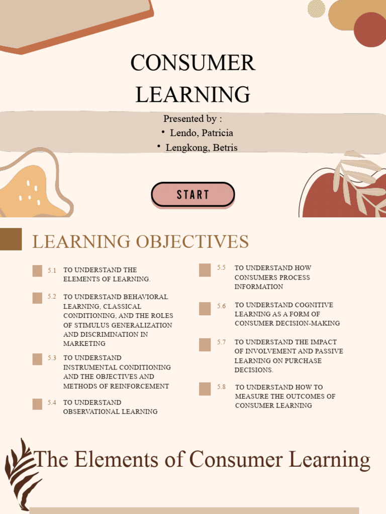 Group 3 - Consumer Learning | PDF | Learning | Classical Conditioning